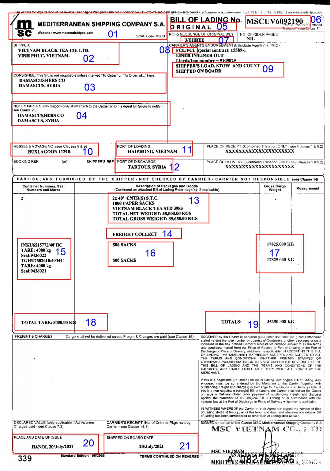 Bill of lading là gì ? Tải Bill of Lading mẫu - Có chú thích